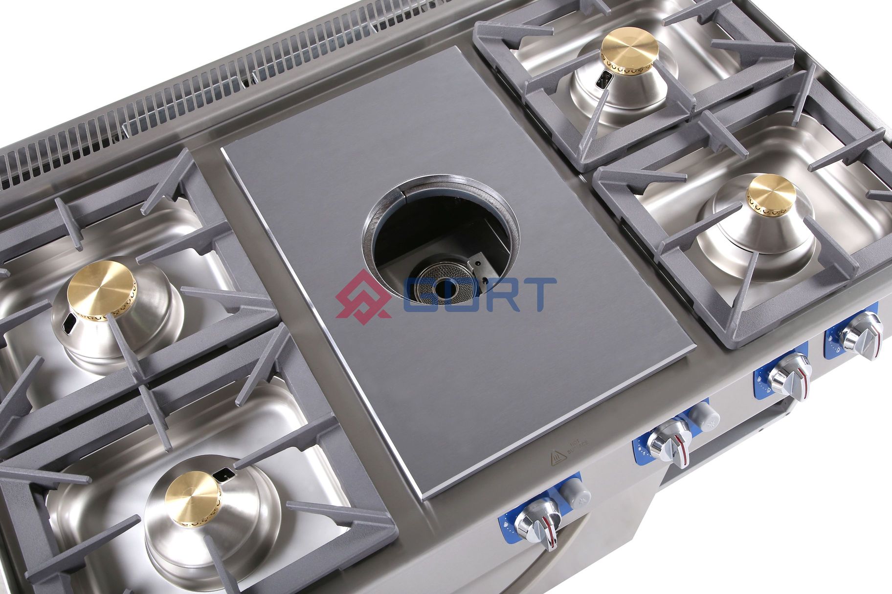 Gas solid top with 4 burner gas cooking range on gas oven | GORT ...