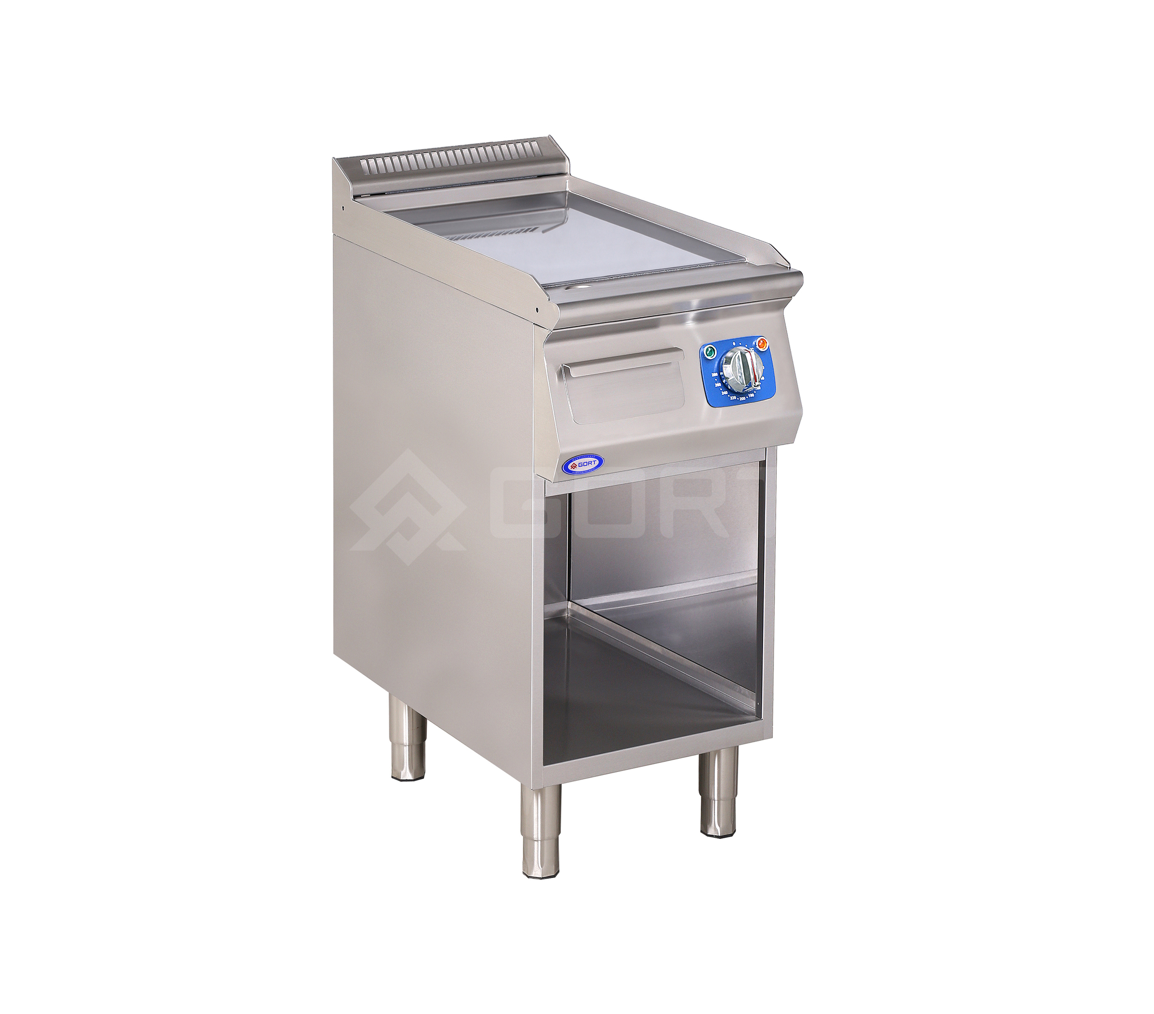 Electric chrome fry top on open base - smooth - GORT - Foodservice ...