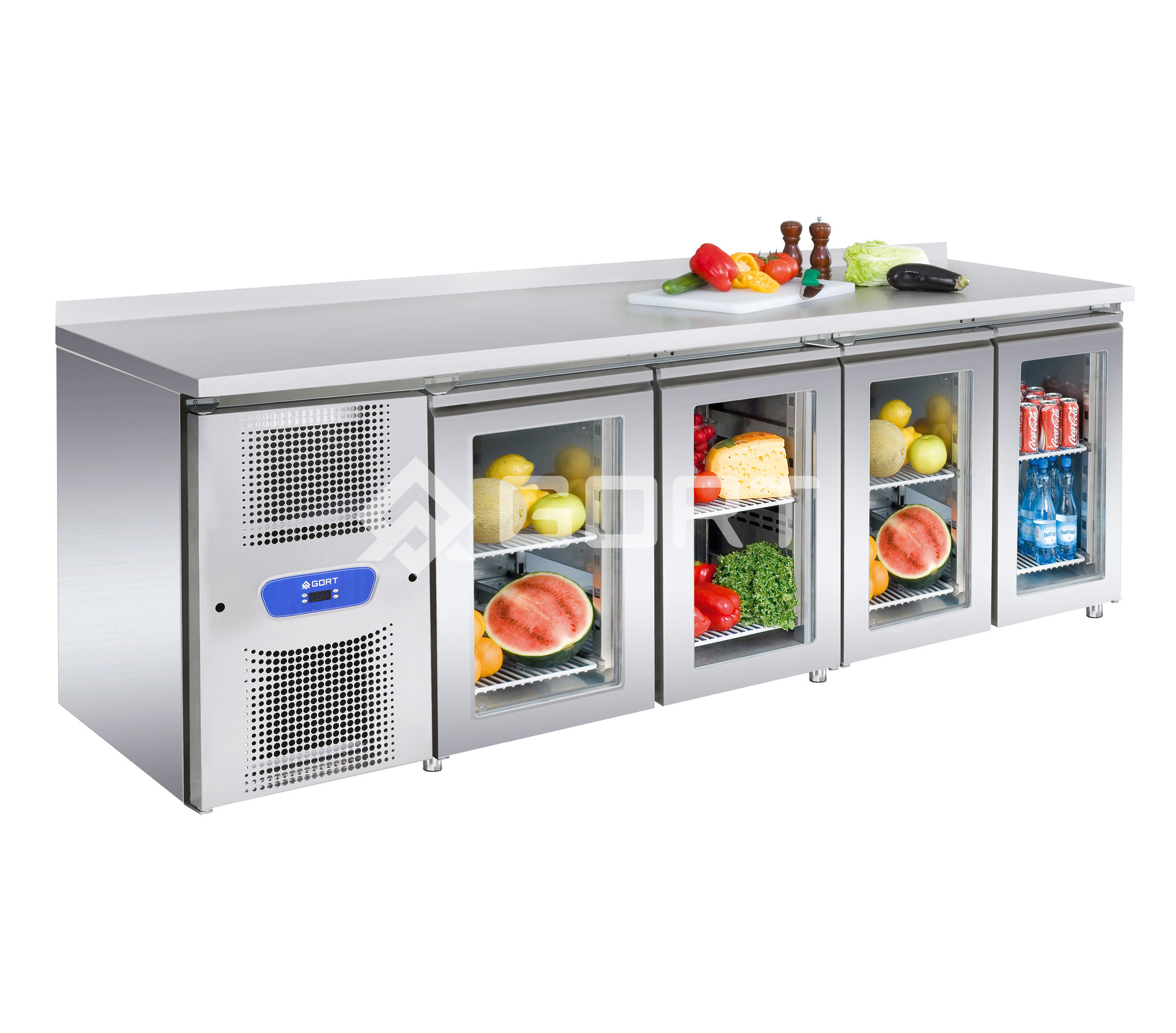 4 door refrigerated counter GN2/3 - GORT - Foodservice Equipment ...