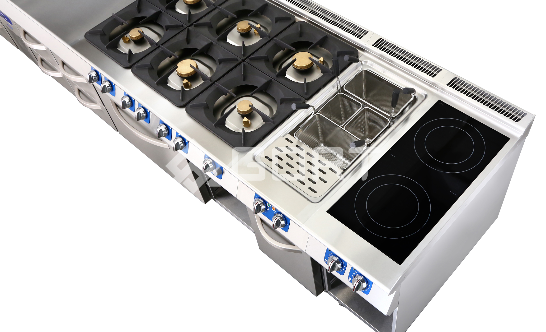 4 burner gas cooking range on electric oven L900 | GORT – Foodservice ...