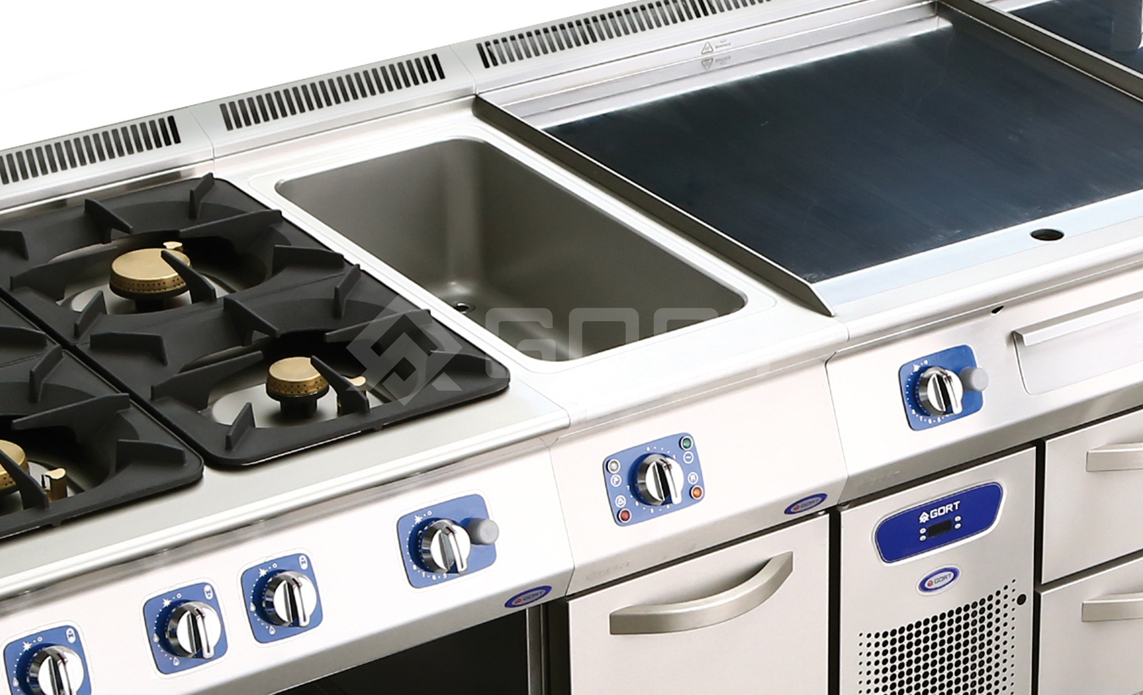 4 burner gas cooking range on electric oven L900 | GORT – Foodservice ...