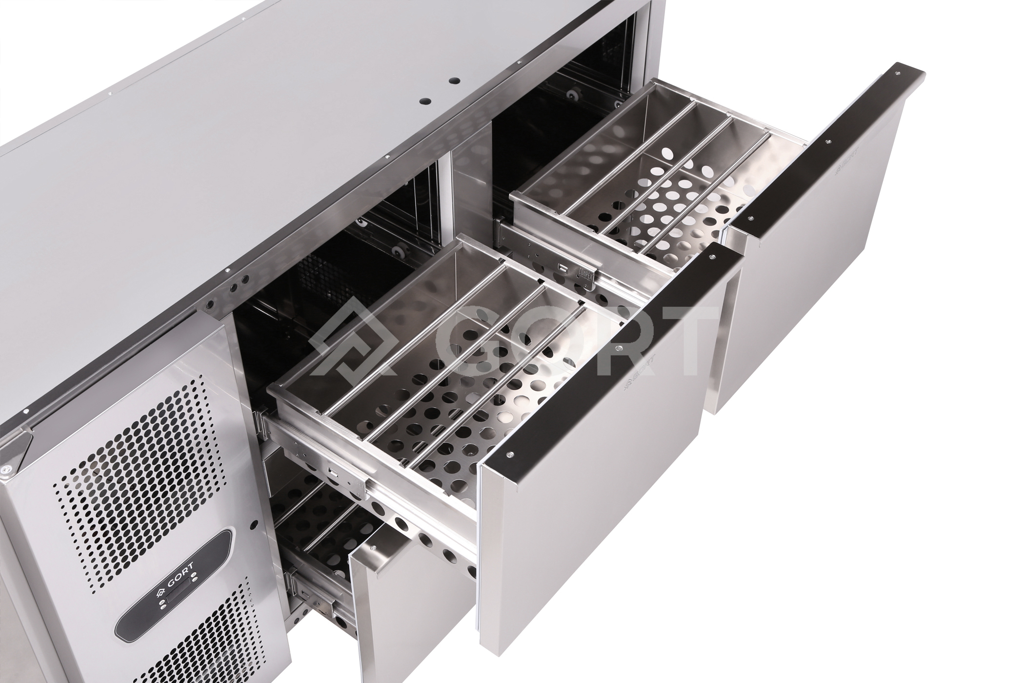 BAR COUNTER REFRIGERATOR with 4 glass drawers – compressor on the side ...